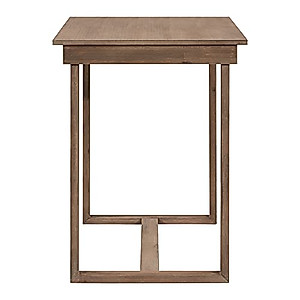 Knocbel Farmhouse 4-Person Counter Height Rectangular Dining Table, Wooden Kitchen Dining Room Small Space Furniture, Distressed Finish (Brown)