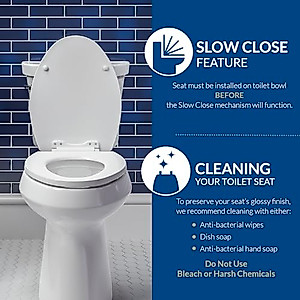 Bemis 7YR85320H20 Assurance with Clean Shield Toilet Support Arms Attachment, Round 3" Raised Seat with Bidet Bundle, White