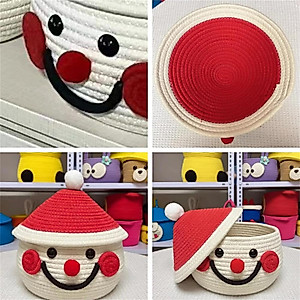 Woven Basket with Lid, Cute Cartoon Animal Shaped Basket with Lid, Basket with Lid Decorative Storage, Christmas Decorative Woven Storage Basket with Lid for Snacks and Toys-Tree