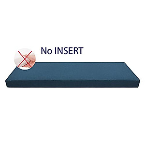 FUNHOME Water-Resistant Outdoor Bench/Settee Cushion Slip Cover,Patio Furniture Cushion Covers,Garden Long Chair Cover ONLY-42x18x3 INCH (Dark Blue)