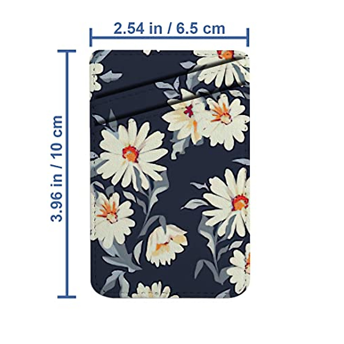Diascia Pack of 2 - Cellphone Stick on Leather Cardholder ( Pretty Daisy Floral Print Pattern Pattern ) ID Credit Card Pouch Wallet Pocket Sleeve