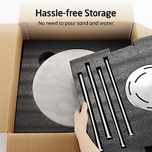 Natural Marble Outdoor Towel Rack with Weighted Base, KES 5-feet Outdoor Towel Rack for Hot Tub 18/8 Stainless Steel, Adjustable 3 Arms with Storage Tray, Brushed Finish OTR200-2