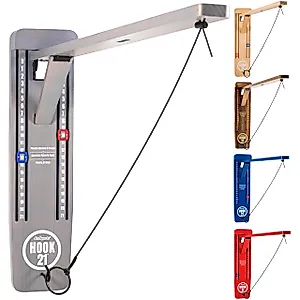 GoSports Hook 21 Wall Mount Ring Swing Game - Play Indoors or Outdoors with Foldable Arm