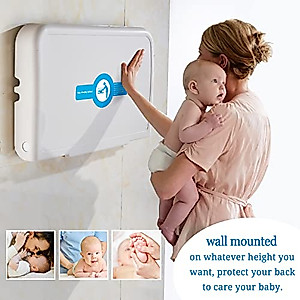 KSITEX Baby Changing Station,Wall Mounted Diaper Changing Tables Fold Up Changer Station Commercial Malls/Hotels/Airports