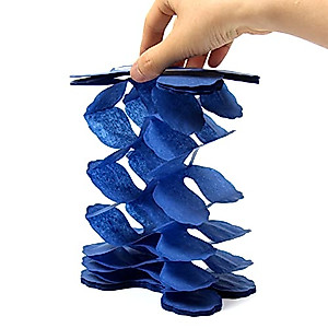 Navy-Blue White-Silver Party-Decorations Streamers Garland - 12pcs Royal Graduation 2022 4-Leaf Clover Paper Streamer Men Boy Birthday Wedding Bridal Shower Flower Banners Fathers Day Decor Ouruola