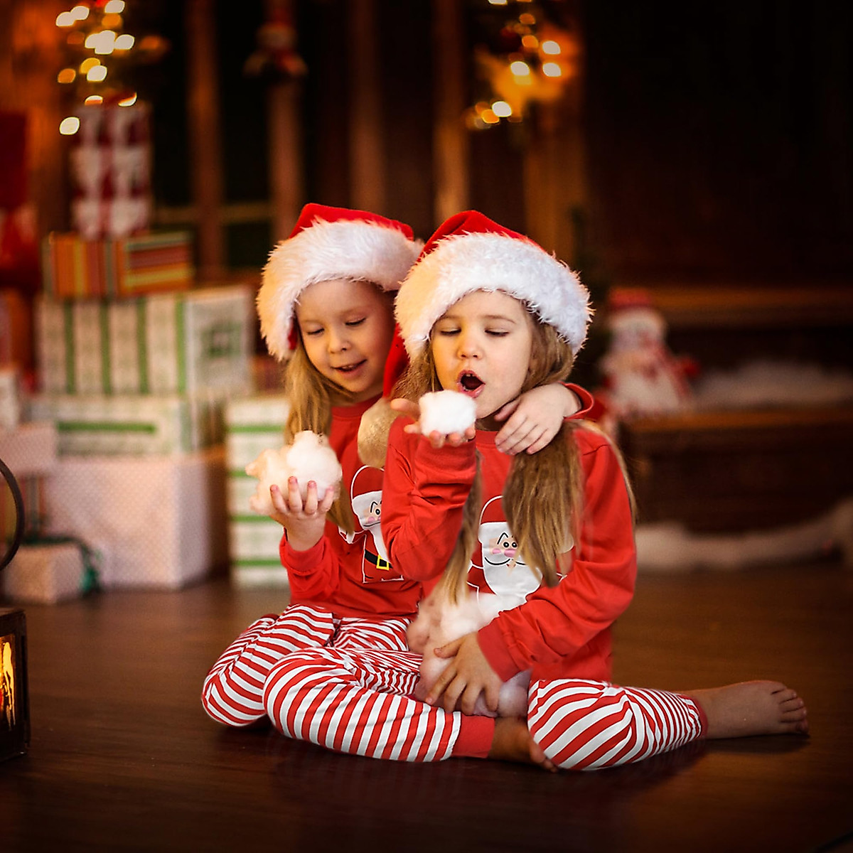 HYCLES Christmas Pajamas for Kids Girls Holiday Long Sleeve Sleepwear Santa Cotton Pajamas Sets for 2-12Y Boys/Toddler Pjs