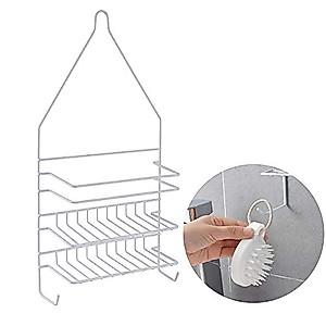 R FLORY 2 Tier Shower Rack Caddy Bathing Shelf Shower Head Hanging Rack Wall Mount Bathroom Room Saver Container …