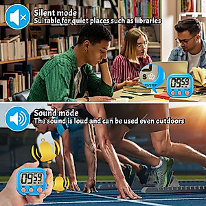 PLERISE Timers,Classroom Timer for Kids,Kitchen Timer for Cooking,Egg Timer,Magnetic Digital Timer for Teacher,Study,Exercise,Oven,Cook,Baking,Desk - 2 Pack, Blue