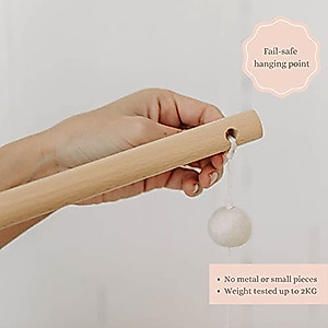 Sasa Wooden Crib Mobile Arm - Baby Mobile Holder for Crib (100% Beech Wood, 30 inch) with Strong Hold Anti Slip Attachment Clamp for Sturdy Mobile Hanger