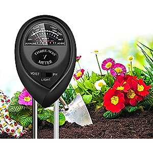 CHICIRIS 3 in 1 Function Soil Tester, Soil pH Meter Plant PH Moisture Meter Soil Moisture/pH/Light Tester for Gardening Tool Kits for Garden, Farm, Lawn, Indoor & Outdoor