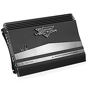 Lanzar 4-Channel High Power MOSFET Amplifier - Slim 2000 Watt Bridgeable Mono Stereo 4 Channel Car Audio Amplifier w/ Crossover Frequency&Bass Boost Control, RCA input,Line Output - Lanzar VCT4110