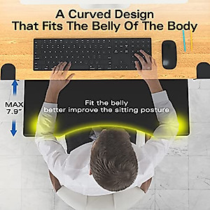 Ergonomic Under Desk Keyboard Tray with Curved Design, C-Clamp Mount, Smooth Sliding Rails, and Durable Steel Construction for Comfortable and Efficient Workstation