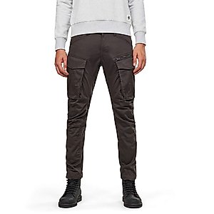 G-Star Raw Men's Rovic Zip 3D Straight Tapered Fit Cargo Pants, Raven, 34W x 32L