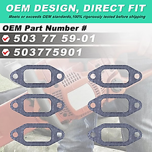 Adefol 6 x Exhaust Muffler Gasket for Husqvarna 365 362 371 372 365 362 371 372 385 390 XP 371K 375K Saws 503775901