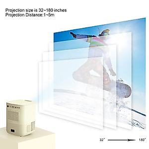 Hasatek Projector,Portable Projector, Beige,Mini Projector with WiFi and Bluetooth,Outdoor Projector 4k for Movies Night,Native 1080p HD,10W Speaker,150 Inch Picture,Home Entertainment