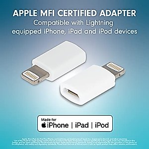 VisionTek Micro USB to Lightning Adapter – 2 Pack – MFi Certified Adapter for iPhone, Ipad, iPod and AirPods. Compatible with iPhone 12/12 Pro/12 Pro Max/XS/XS Max and Airpods/AirPods Pro