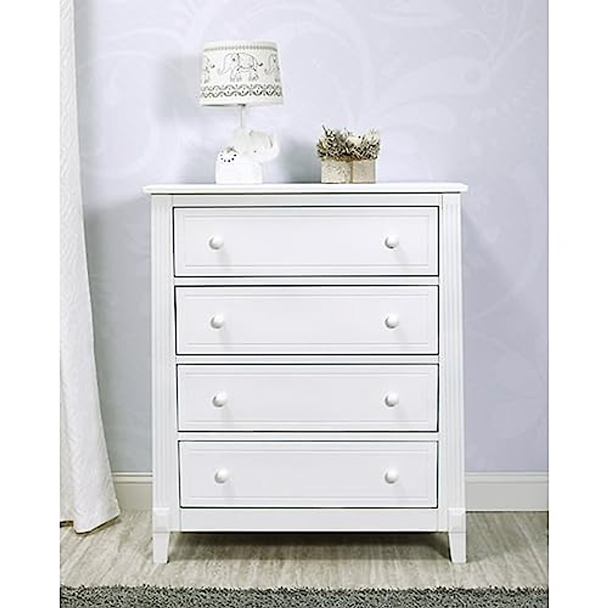 Sorelle Furniture Berkley Baby Dresser – Dresser for Nursery, Kids Bedroom Furniture, Dresser Drawers, Nightstand for Child’s Room with Drawers, Nursery Furniture for Infant-White