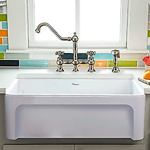 Whitehaus Collection WHQ5530-M-CEMENT Glencove Kitchen, Fireclay, Front Apron Sink, Matte Cement