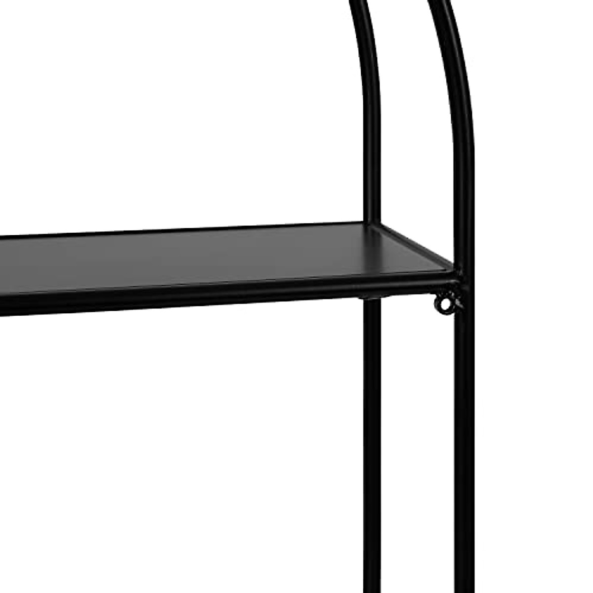 Kate and Laurel Monroe Modern Arched Wall Shelf, 18 x 31, Black, Decorative 3 Tier Floating Wall Shelves with Contemporary Finish and Robust Storage Capacity