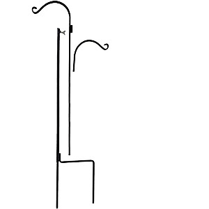 Ashman Black Shepherd Hook 65 Inch (2 Pack), 12MM Thick, Super Strong, Rust Resistant Steel Hook Ideal to use for at Hanging Wind Chimes, Hanging Plant Basket, Solar Light, Bird Feeder and More.