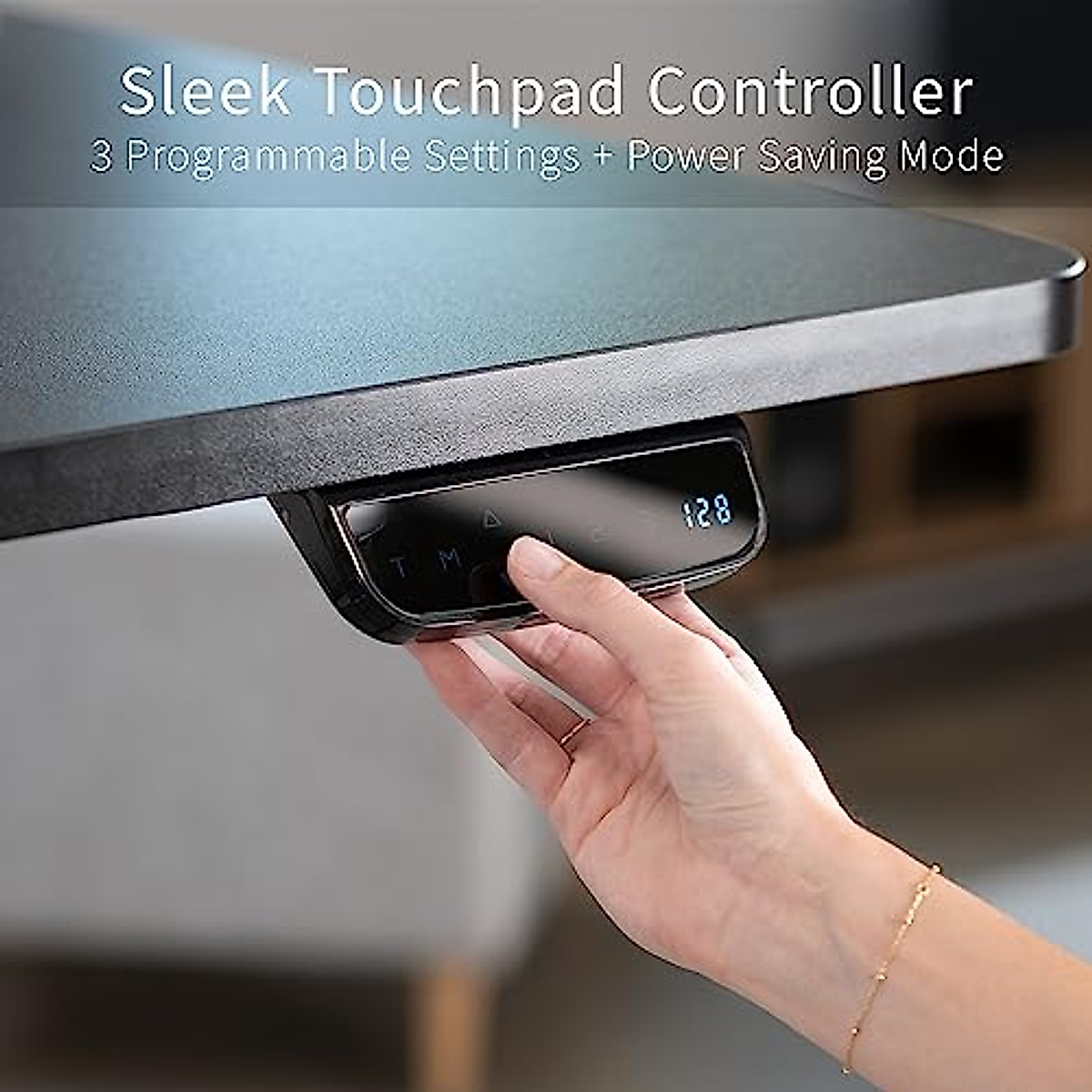 VIVO Electric Height Adjustable 71 x 30 inch Memory Stand Up Desk, Rustic Vintage Brown Table Top, Black Dual Motor Frame, Touch Screen Preset Controller, 2B Series, DESK-KIT-2B7N