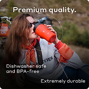 BOBBER 12 oz Leak-Proof Coffee Tumbler for Cold & Hot Drinks – 100% Spill-Proof, Vacuum Insulated, Dishwasher Safe Coffee Thermos – Stainless Steel, BPA-Free Tumbler with Screw On Lid (Red)