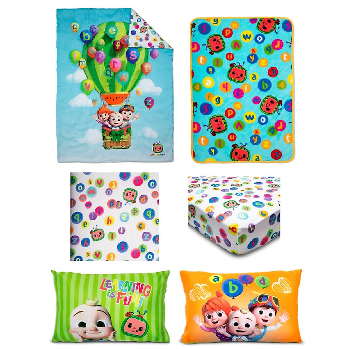 CoComelon 4 pc Toddler Bed Set with Bonus Blanket