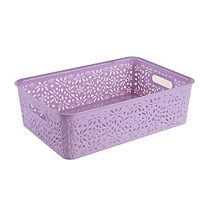 Box Colored Hollow Basket Storage Bins with Drawers Storage Basket Drawer Organizer Clothes Storage Bins Storage Bins for Shelves Drawers for Closet Baskets Purple Wicker Desktop