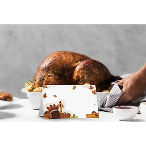 Table Place Card, Fall Thanksgiving Themed Tent Style Cards, Pack of 25 Half-Fold Reception Place Card with Turkey, Perfect for Thanksgiving Dinner, Party, Birthday, Wedding, Banquet A08