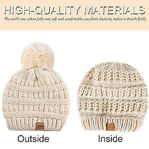 REDESS Baby Kids Winter Warm Hats, Infant Toddler Children Pom Pom Beanie Knit Cap Girls Boys