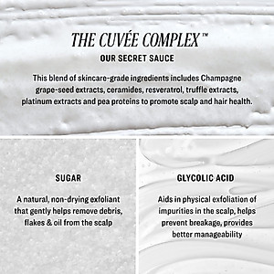 Cuvee Sugar Scalp Scrub - 5 fl oz - Hair Exfoliator - Removes Dead Skin, Oil, Sweat & Dirt - Ideal for Flaky/Oily Scalps - Champagne-Infused Formula with Resveratrol & Ceramides - Color Safe