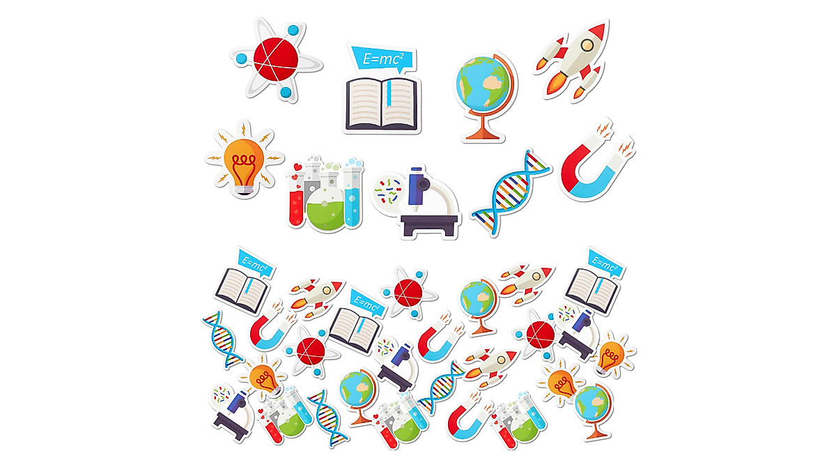 Science Lab Decor: 45 Vibrant Science Cutouts for Classroom & Parties