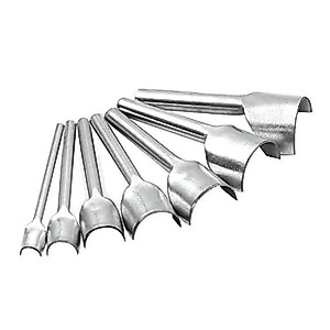 7Pcs Leather Half-Round Cutter Punch Trimming Perforated Leather Craft Tools Slot Punch for Making Wallets, Belts and Purses (Silver,)