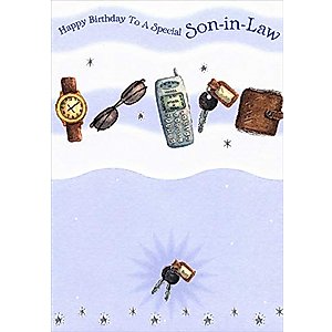 Designer Greetings Watch, Sunglasses, Phone, Key, Wallet Birthday Card for Son-in-Law