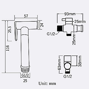 ZLOCYIVHE Bidet Shower Attachment Handheld Bidet Sprayer Kit Toilet Sprayer for Cloth Diapers Cold Water Brass with Hose Toilet Bidet Sprayer Set