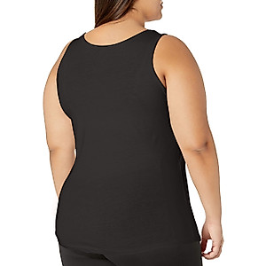 JUST MY SIZE womens Shirt-tail tank top and cami shirts, Black, 2X US