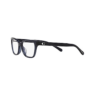 Coach HC6196U Universal Fit Prescription Eyewear Frames, Transparent Blue/Demo Lens, 52 mm