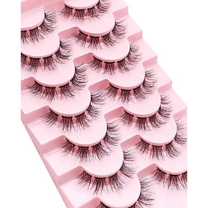 Veleasha Lash Clusters 3D Fluffy & Wispy DIY Individual Lashes Handmade & Lightweight False Eyelashes 7 Pairs Pack Natural Look Eyelashes (Cluster 01)