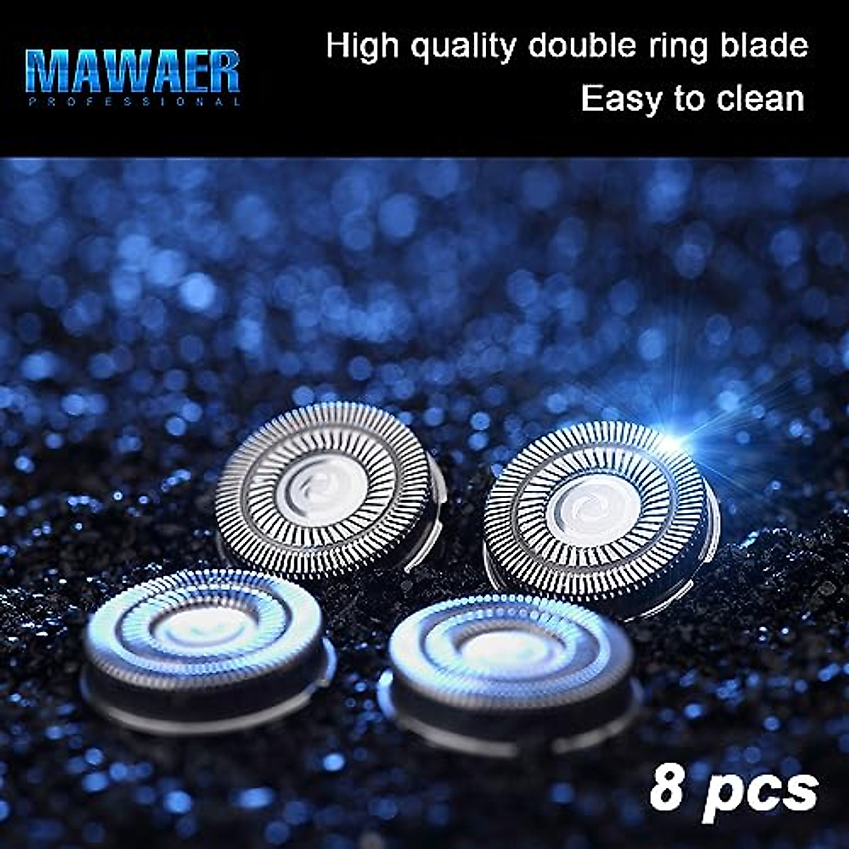MAWAER 8 PCS Head Shaver replacement Blades for SKULL SHAVER Pitbull Carver PRO 4 Head Electric Razor Replacement head