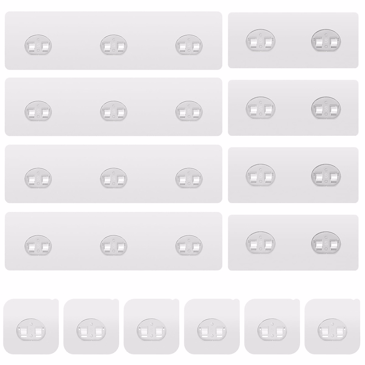 Lsnisni 14 Pack Shower Caddy Adhesive Replacement, Strong Adhesive Hooks for Shower Caddy, Waterproof Shower Adhesive Strips, No Drilling, for Bathroom Storage Shelves and Kitchen Racks