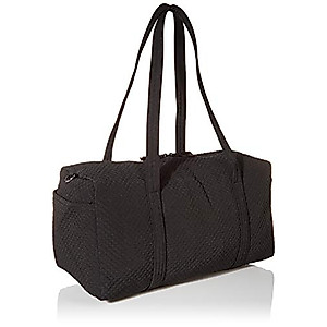 Vera Bradley Women's Microfiber Medium Travel Duffle Bag, Classic Black, One Size
