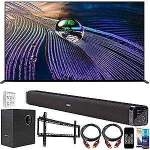 Sony XR83A90J 83-inch OLED 4K HDR Ultra Smart TV Bundle with Deco Gear Home Theater Soundbar with Subwoofer, Wall Mount Accessory Kit, 6FT 4K HDMI 2.0 Cables and More