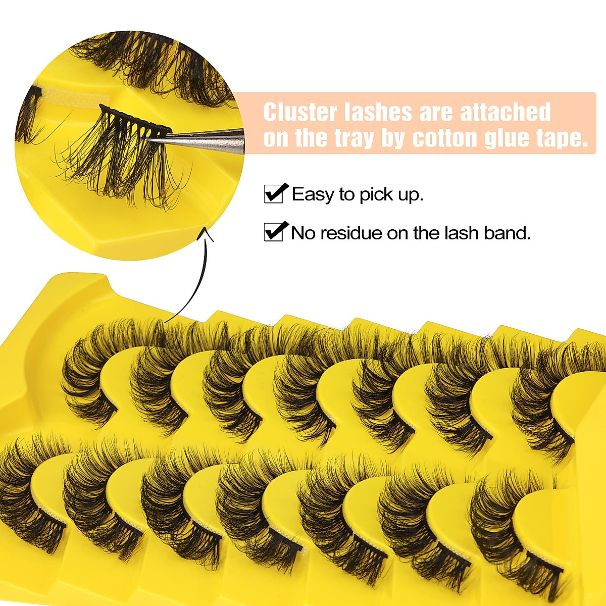 Cluster Lashes Natural Look 3D Wispy Individual Eyelashes 8-15MM Mixed Lengths Lash Extension Fluffy DIY Lash Pack 56 Wisps by Mavphnee