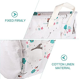 2pcs Cotton Home Style Bin Organizer Baby Folding Dirty Room Saving with Buck Hamper Basket Living Double Foldable Bucket Clothes Handles Container Round