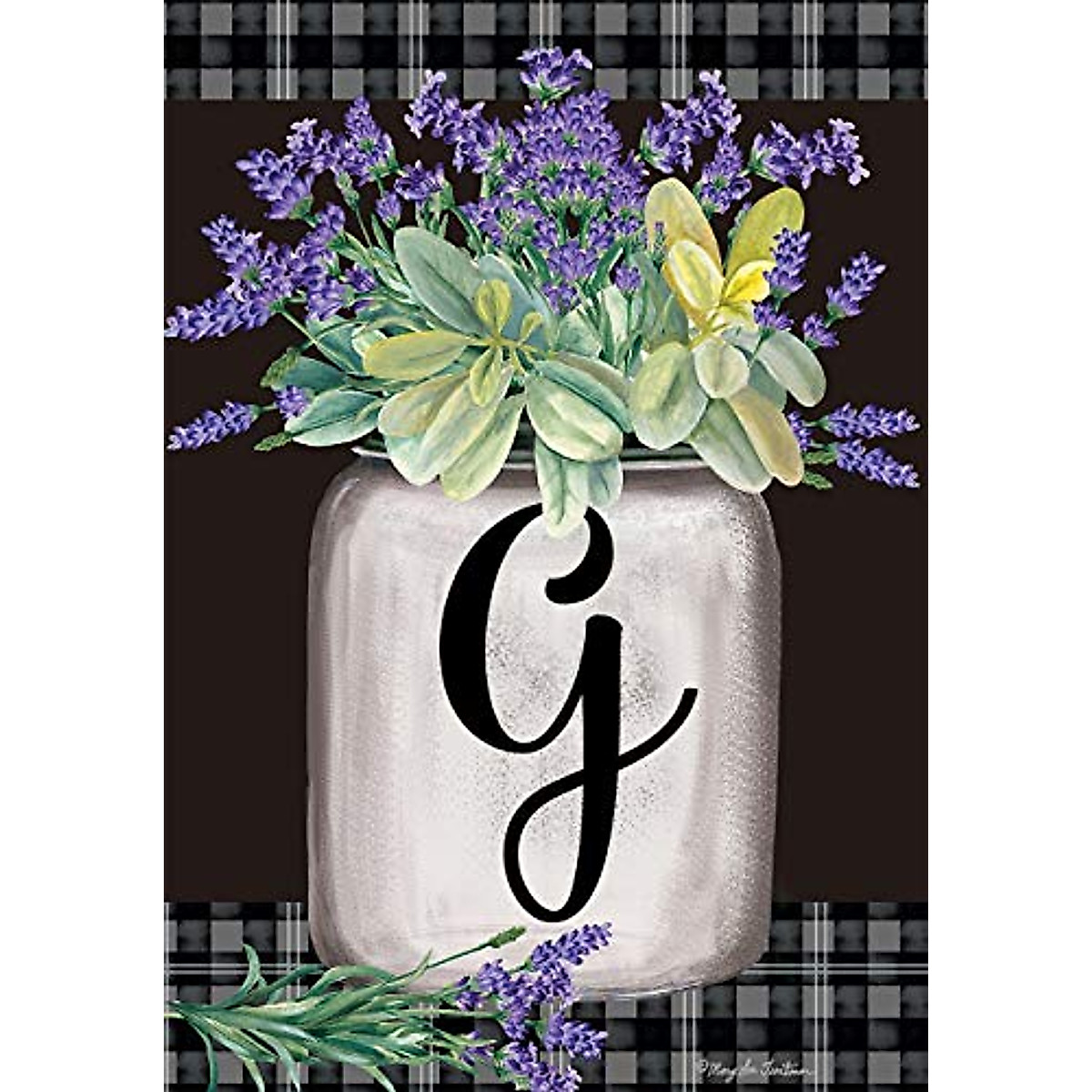 Farmhouse Monogram Letter G Garden Flag Floral Briarwood Lane 12.5" x 18"