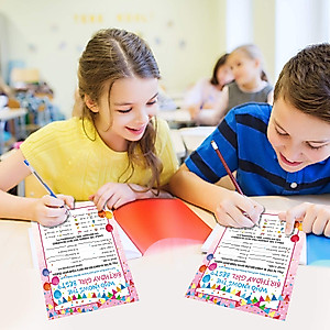 Skylety The Birthday Girl Best, 50 Pieces Birthday Party Activity Game Card Set Who Knows Her Best Girl Birthday Party Activity Notebook Themed Party Decorations