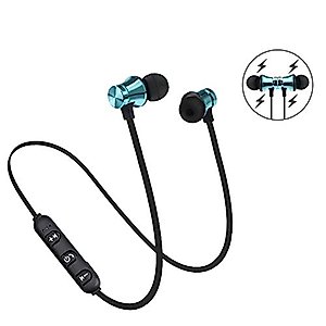 Giroy Bluetooth Headphones Wireless Earbuds 4.2 Magnetic Bluetooth Earphones Lightweight Earbuds with Mic for in-Ear Earphones Sports Blue