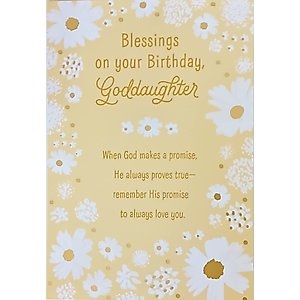 Greeting Card Christian Religious Blessings On Your Birthday Goddaughter On This Day of Celebrating The Blessing God Made In You