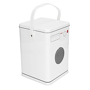 YYQTGG Laundry Powder Container, Laundry Container Washing Machine Shape Simple Tinplate Material Large Capacity for Countertop(#1)