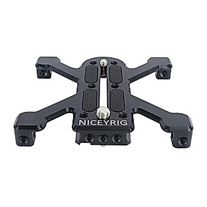 NICEYRIG Quick Release Plate for Arca-Swiss Standard Applicable for Large DSLR and Mirrorless Camera, with Four Feet Stabilty Support - 520